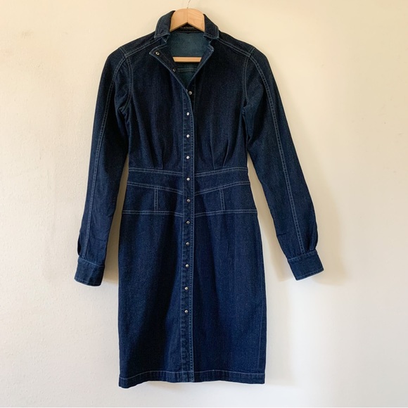 Elie Tahari | Dresses | Ellie Tahari Stretch Denim Shirt Dress | Poshmark